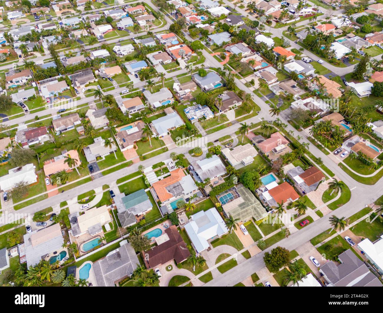 Drone photo homes in Lighthouse Point Florida USA Stock Photo - Alamy