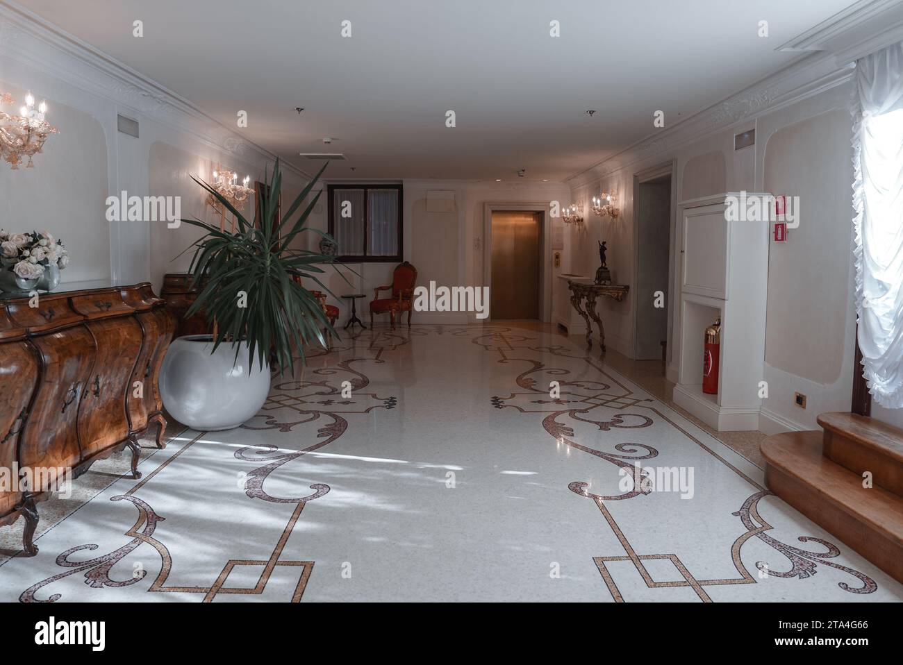 Luxurious and elegant lobby at Hotel Santa Maria in Venice, Italy ...