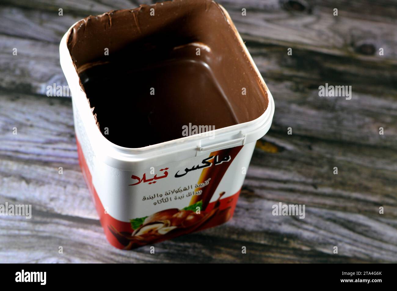 Cairo, Egypt, November 24 2023: Maxtella hazelnut chocolate spread ...