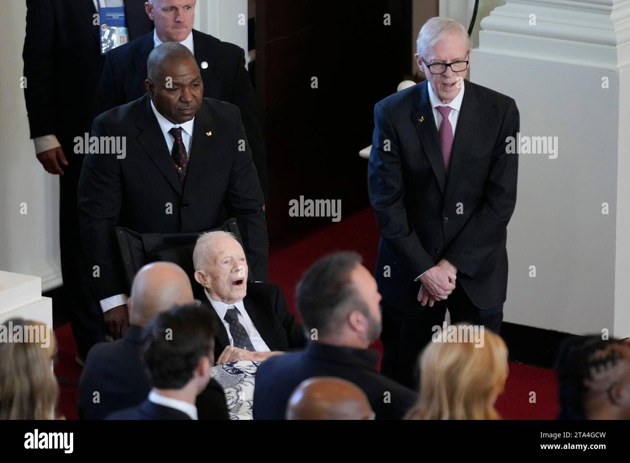 Former President Jimmy Carter arrives for a tribute service for his ...