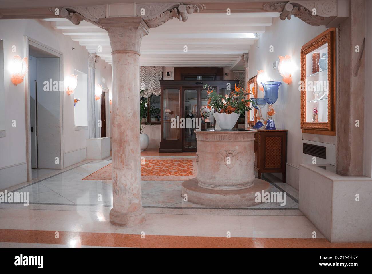 Modern and Elegant Hotel Lobby in Venice, Italy with Classic Stone ...