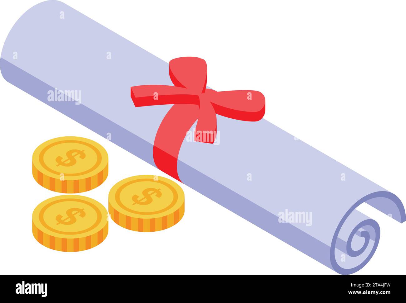 Graduation diploma icon isometric vector. Celebration paper document ...