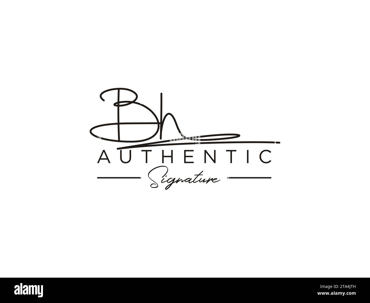 BH Signature Logo Template Vector Stock Vector Image & Art - Alamy