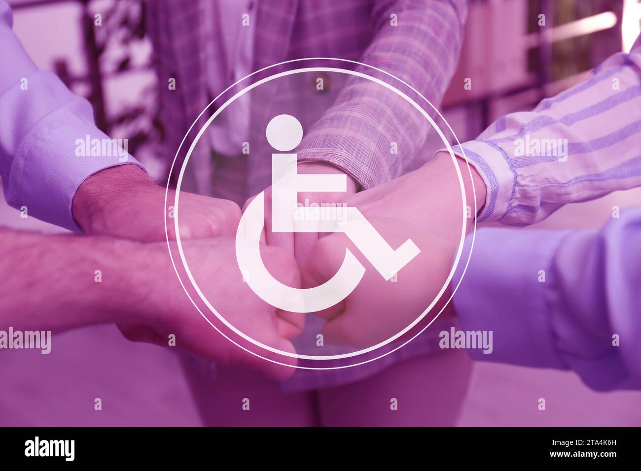 Inclusive workplace culture. International symbol of access. People ...