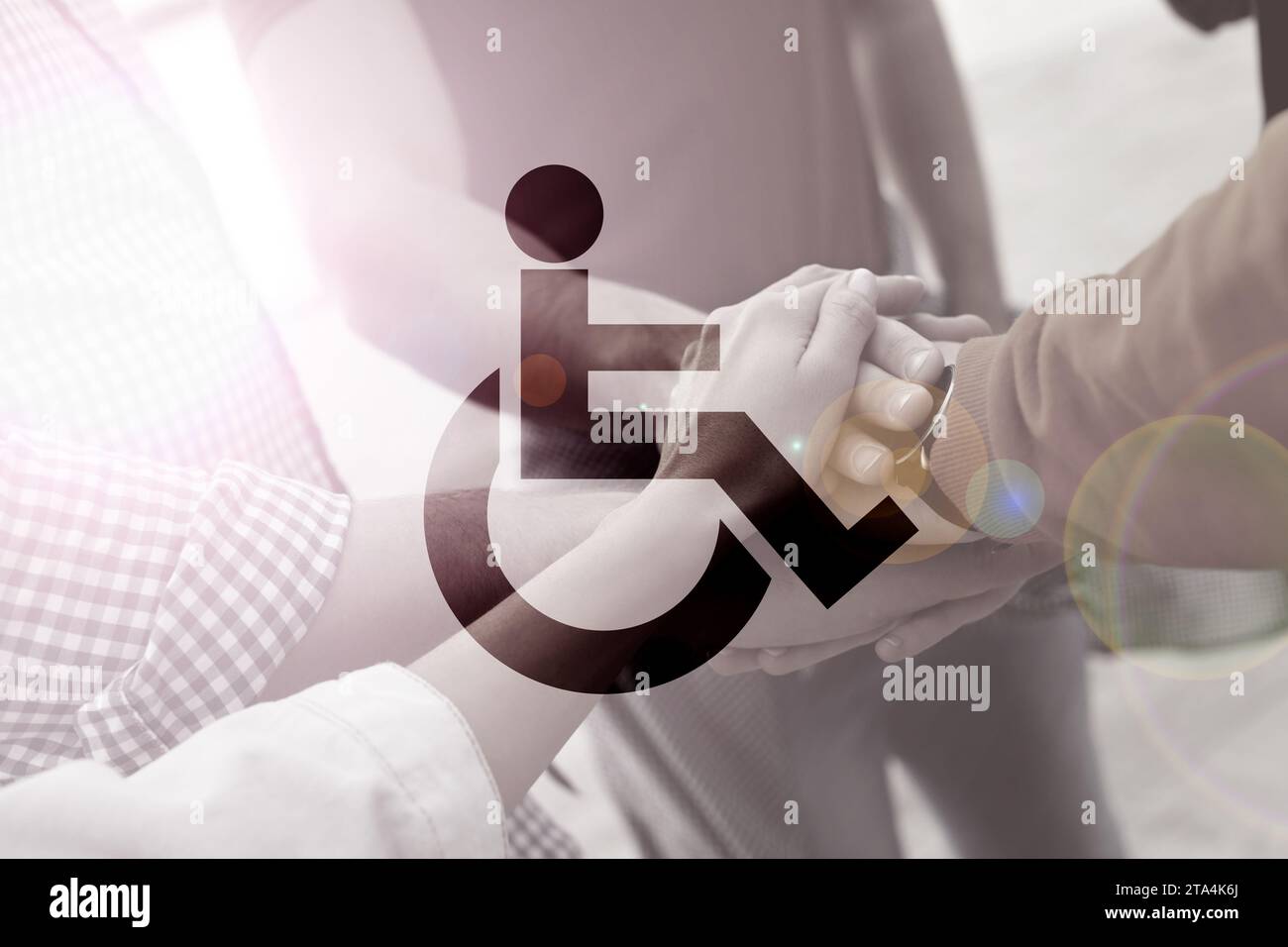 Inclusive workplace culture. International symbol of access. People ...