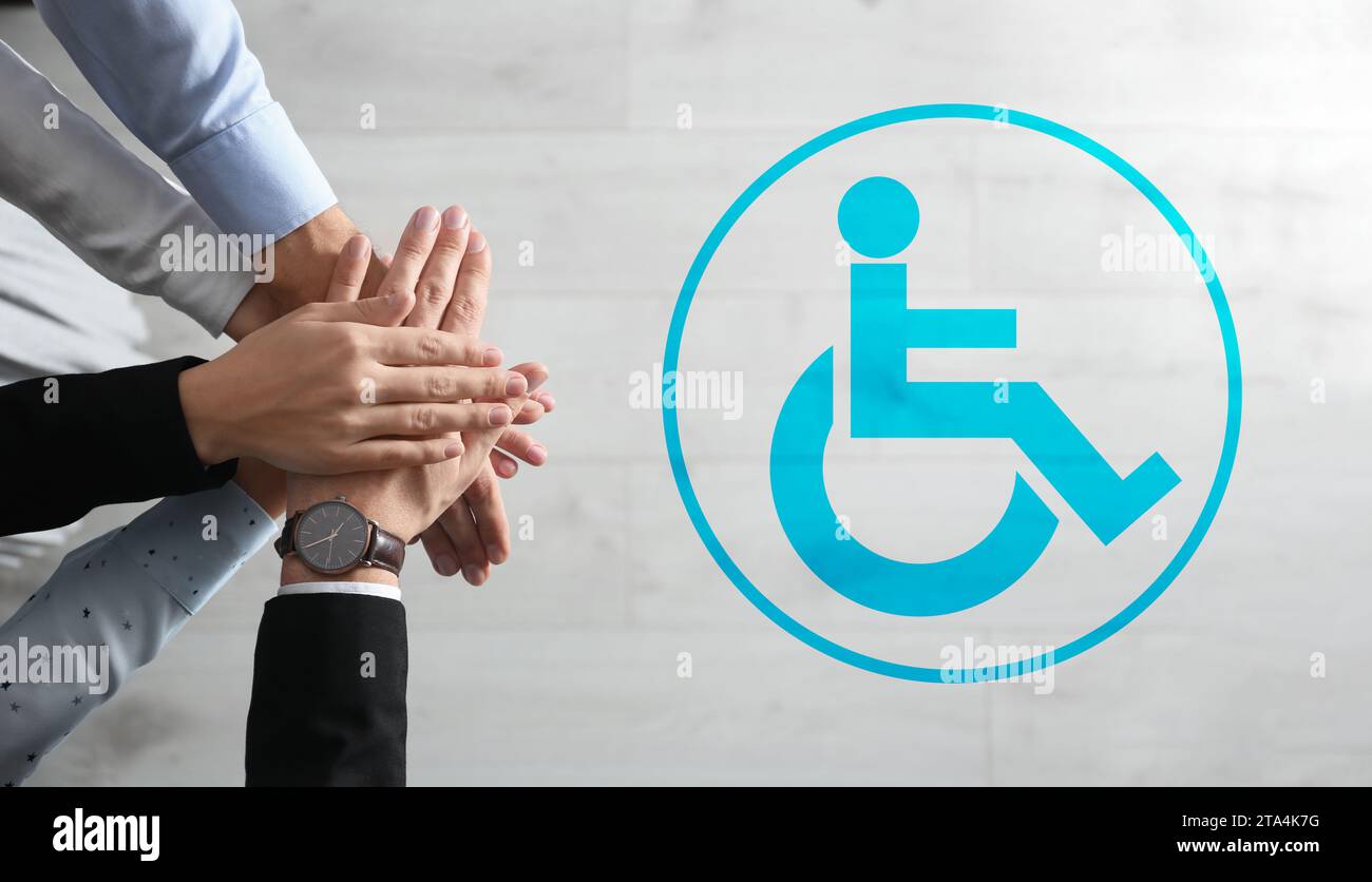 Inclusive workplace culture, banner design. International symbol of ...