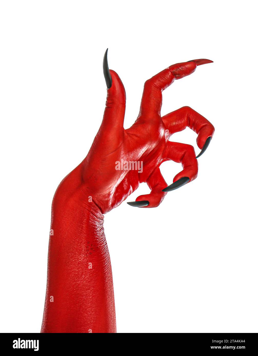 Scary monster on white background, closeup of hand. Halloween character ...