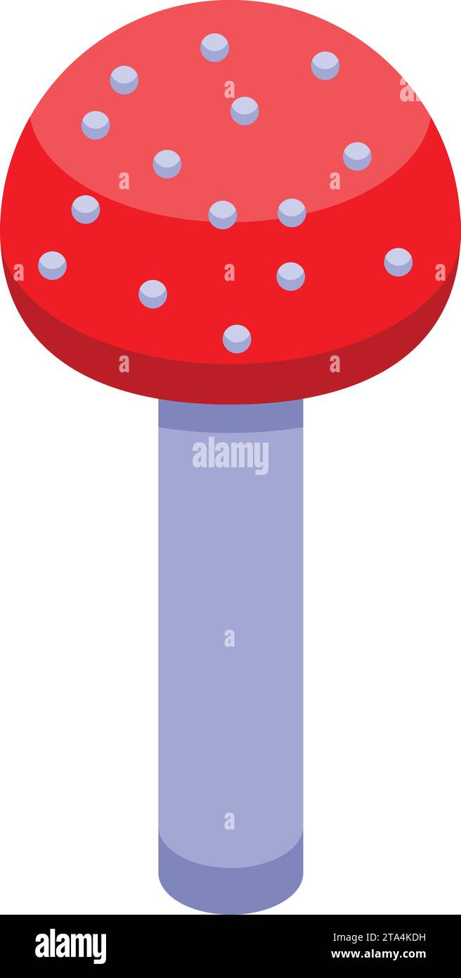 Red mushrooms icon isometric vector. Forest toxic fungi. Dangerous ...
