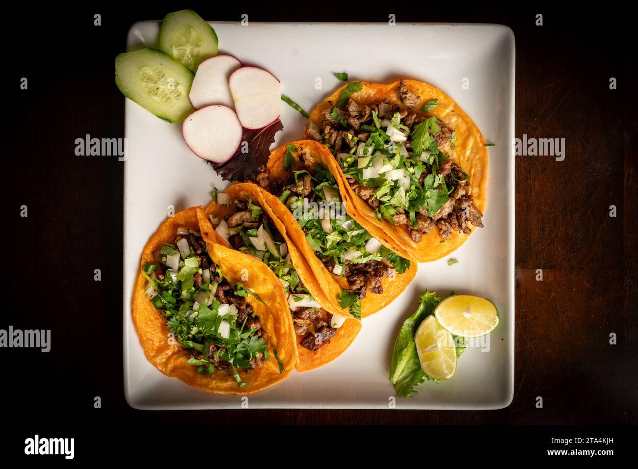 Closeup beef tacos served hi-res stock photography and images - Alamy