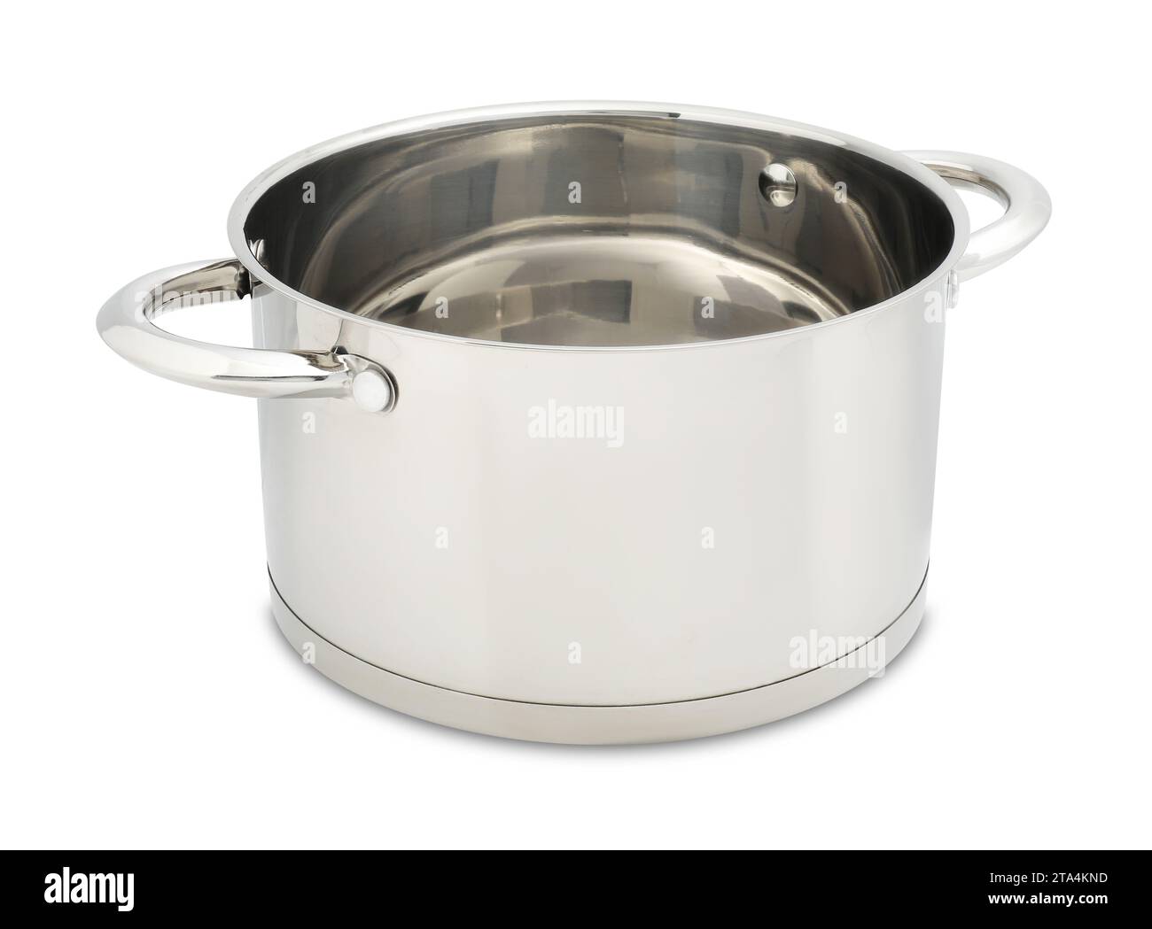 One empty steel pot isolated on white Stock Photo - Alamy