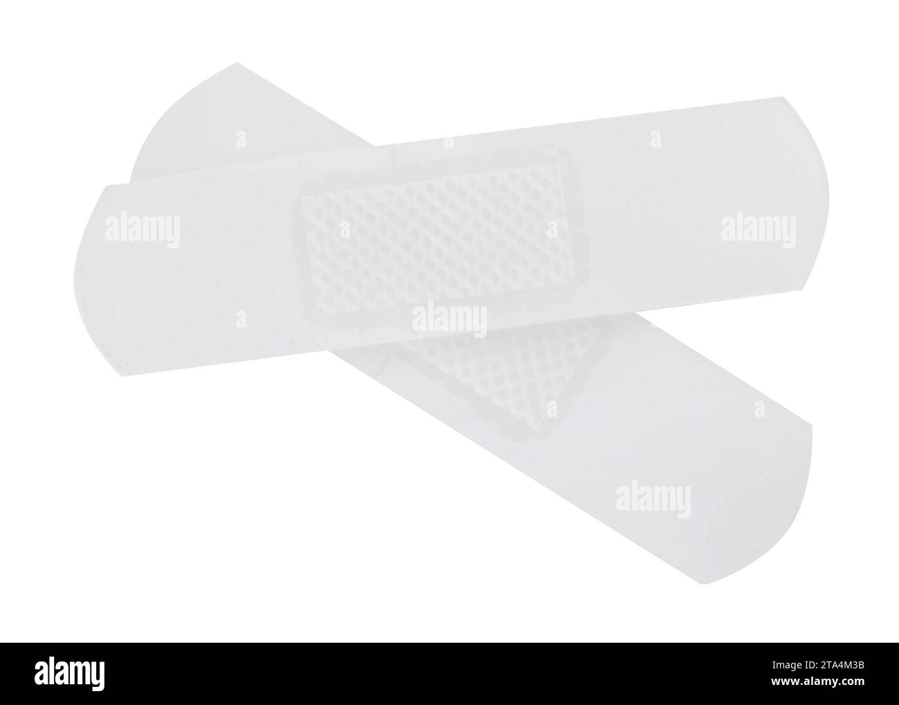 Medical adhesive bandages isolated on white, top view Stock Photo - Alamy