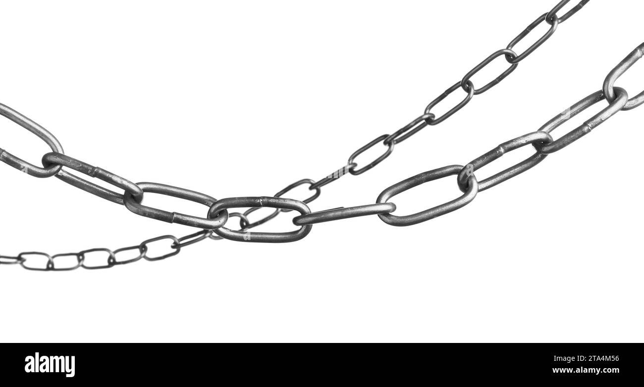 Hanging two chains Black and White Stock Photos & Images - Alamy