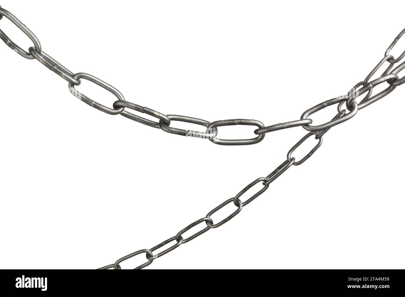 Two common metal chains isolated on white Stock Photo - Alamy