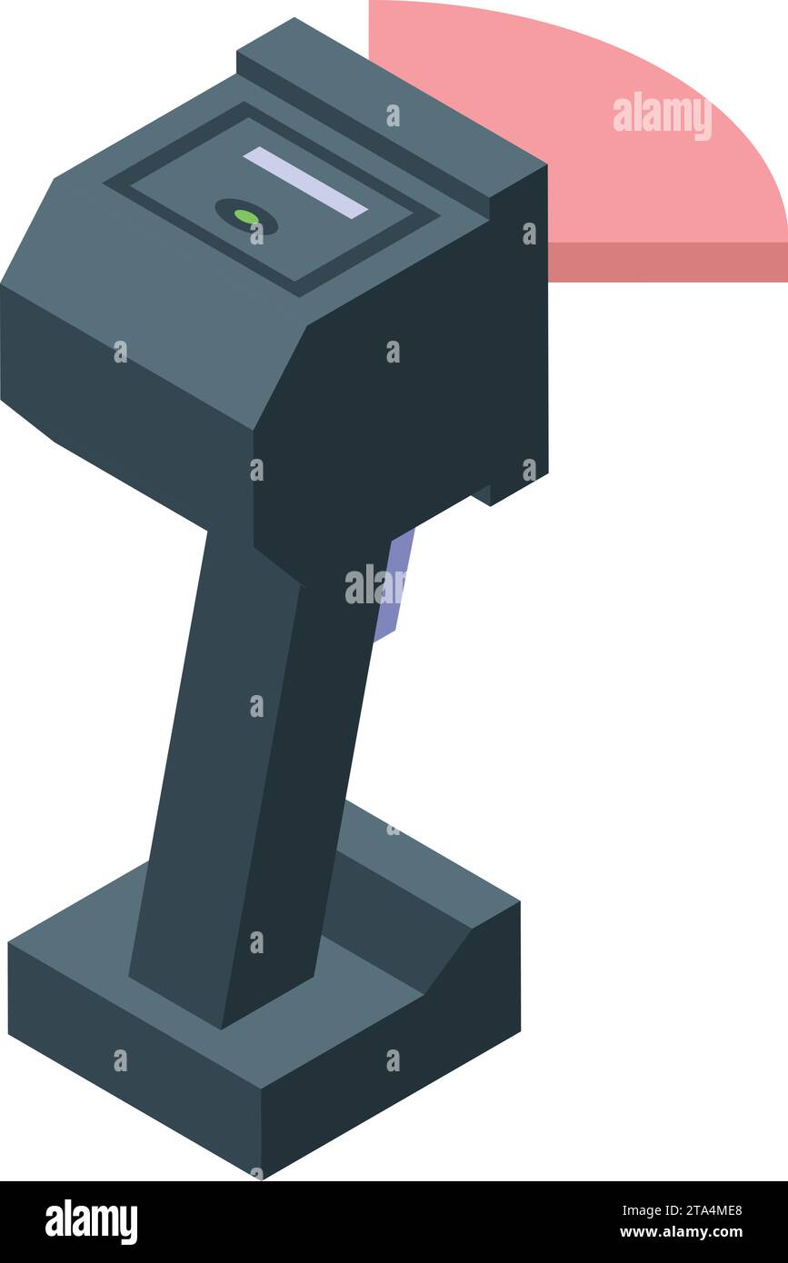 Rfid market scanner icon isometric vector. Chip security lock. Control ...
