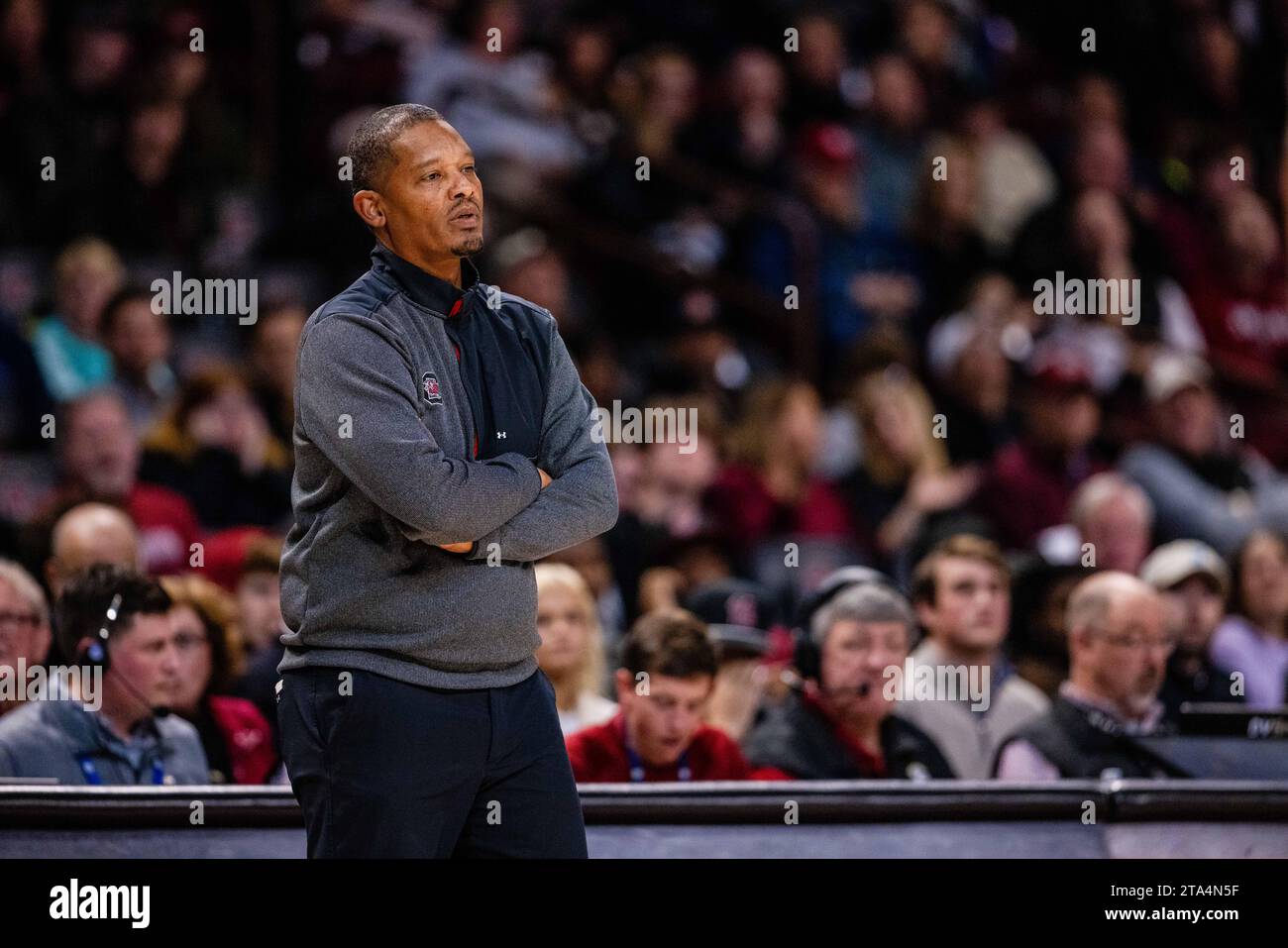 Columbia, SC, USA. 28th Nov, 2023. South Carolina Gamecocks head coach ...
