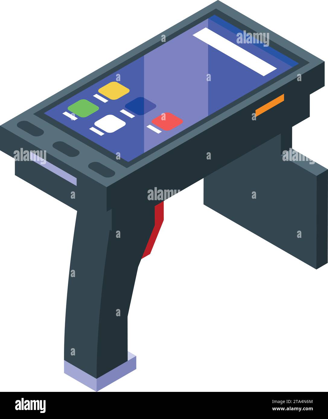 Touch Screen Rfid Scanner Icon Isometric Vector City Security Shop
