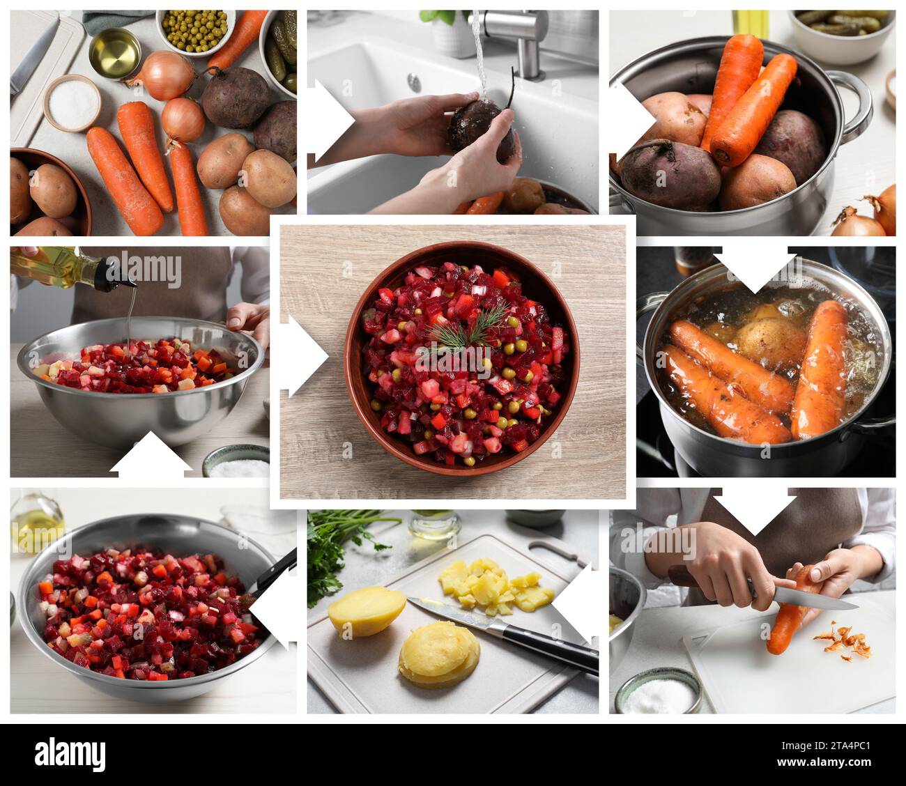 Step by step recipe of delicious vinaigrette salad, set with photos of ...
