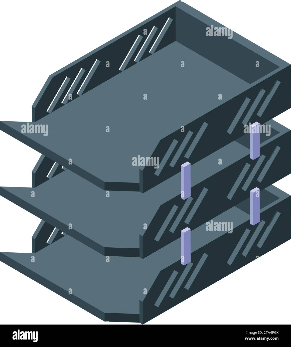 Folder stack tray icon isometric vector. Card send mail. Office unit ...