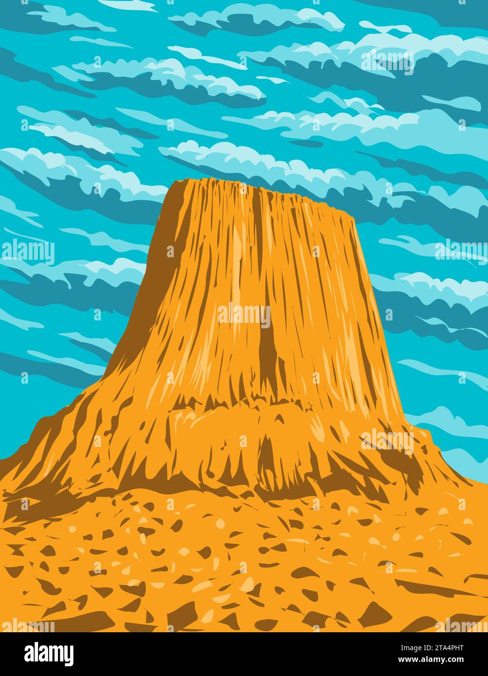 WPA poster art of Devils Tower in the Bear Lodge Ranger District of the ...