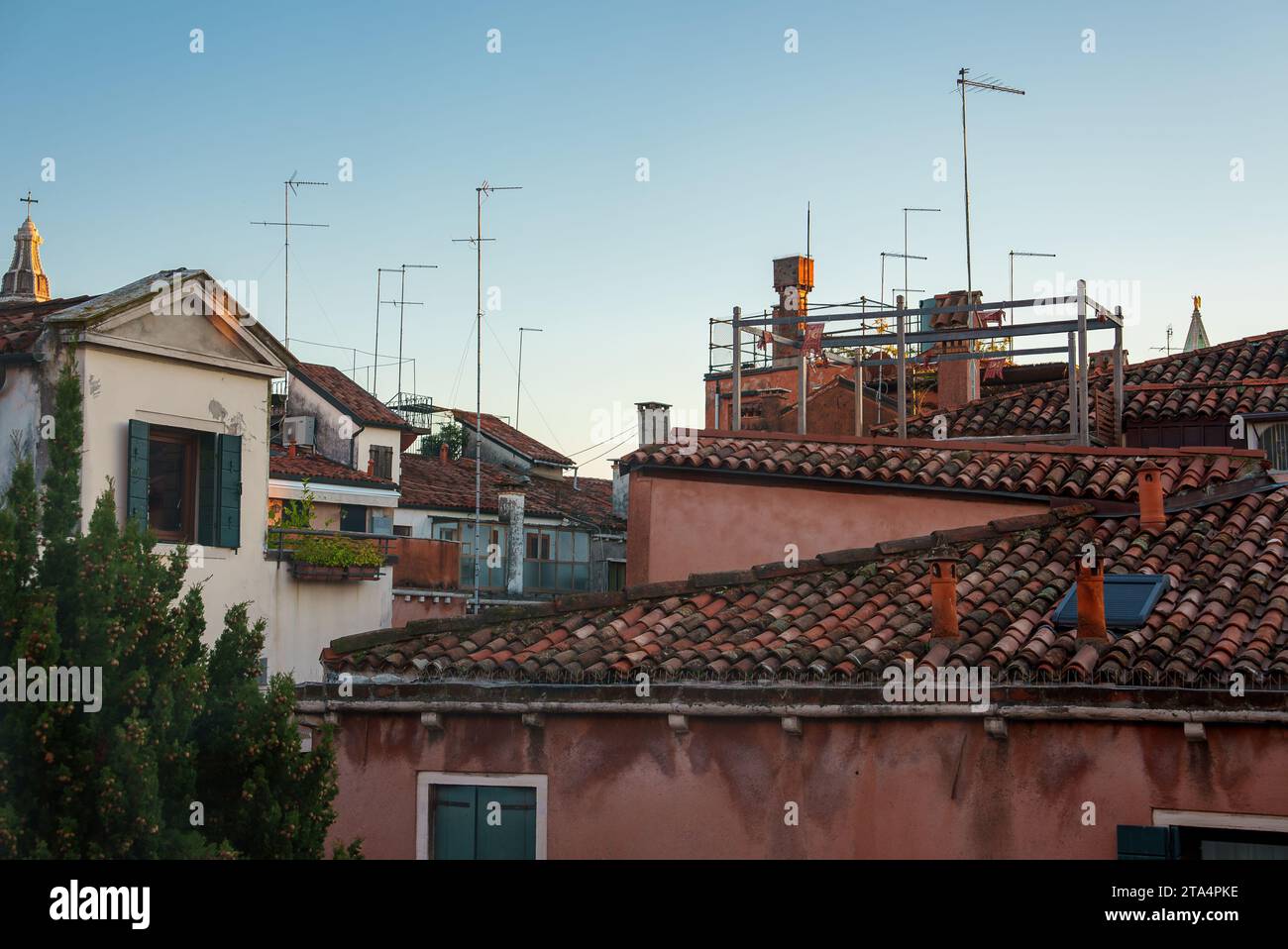 Venice Italy daytime rooftop view with distinctive architectural ...