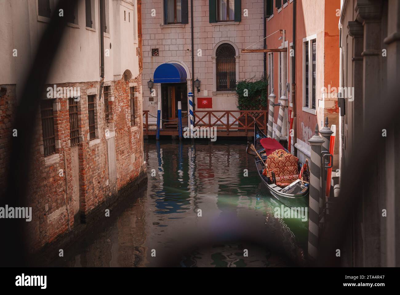 Tranquil Venice Canal: Serene Gondola Floats Past Charming Buildings on ...