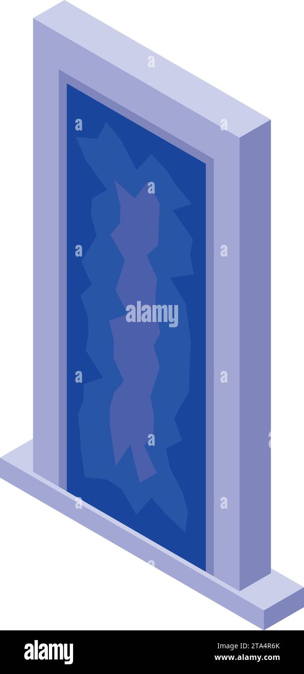 Blue door portal icon isometric vector. Ring energy fantasy. Frame ...