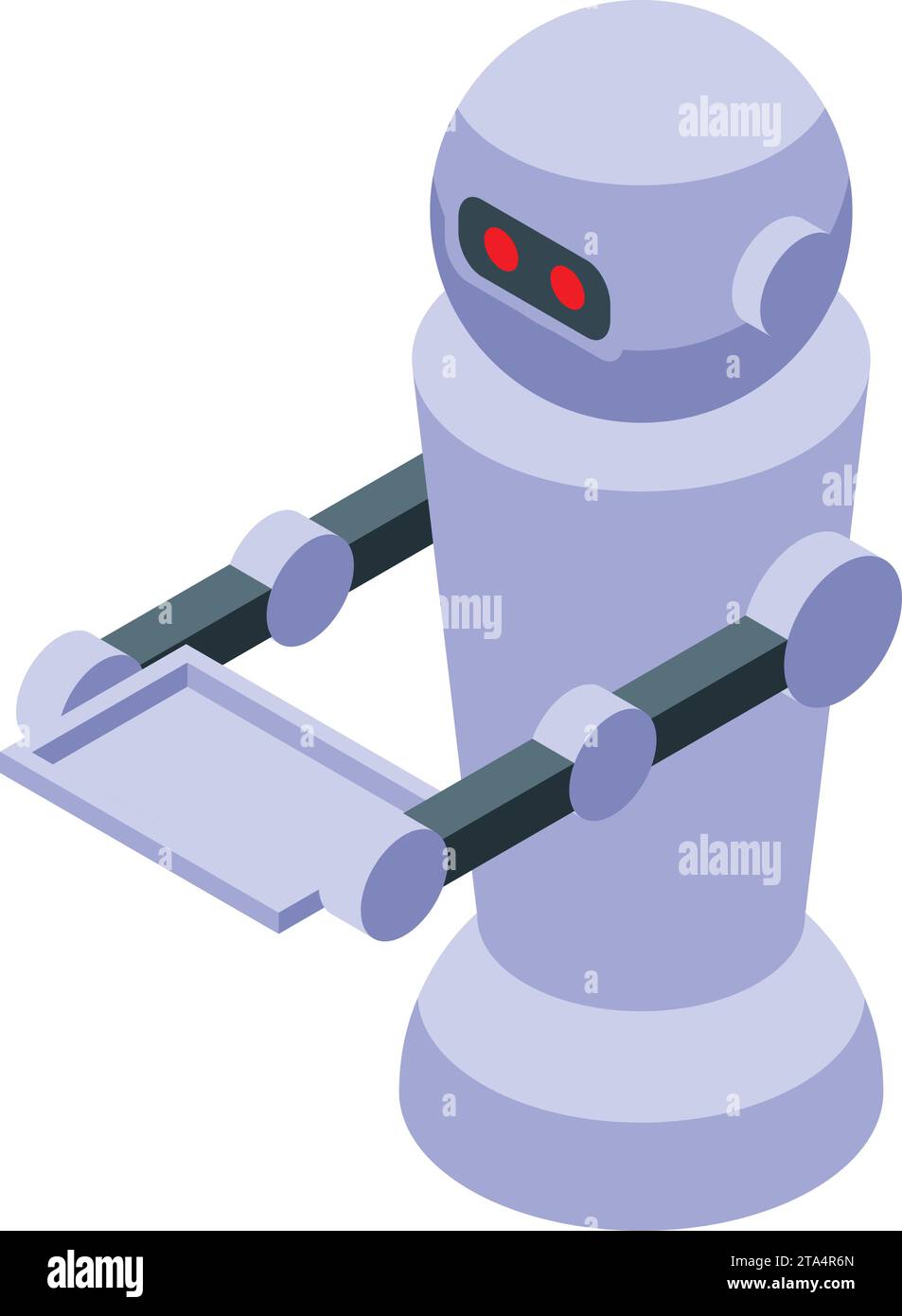 Future hotel robot waiter icon isometric vector. Server mobile. Cafe ...