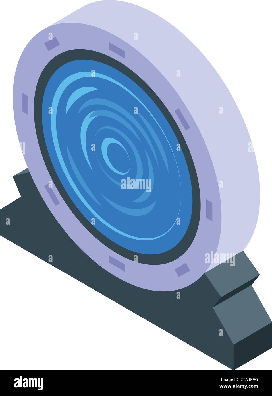 Circle vortex portal icon isometric vector. Round wizard door. Game ...