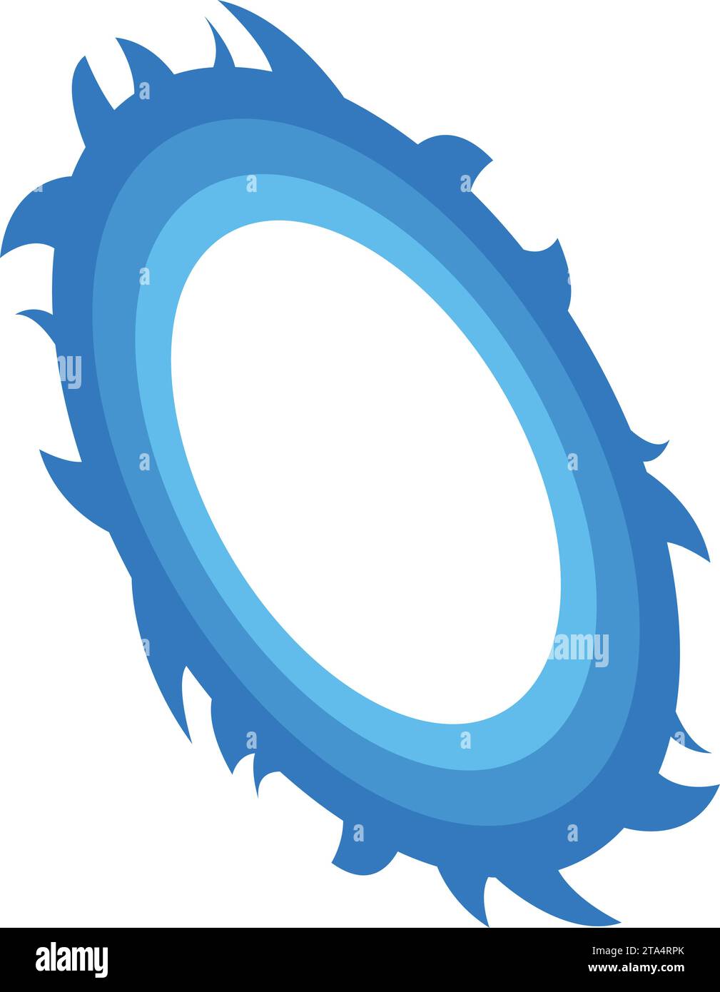 Ice circle portal icon isometric vector. Podium game stage. Energy ring ...