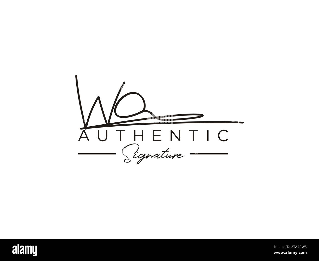 WO Signature Logo Template Vector Stock Vector Image & Art - Alamy