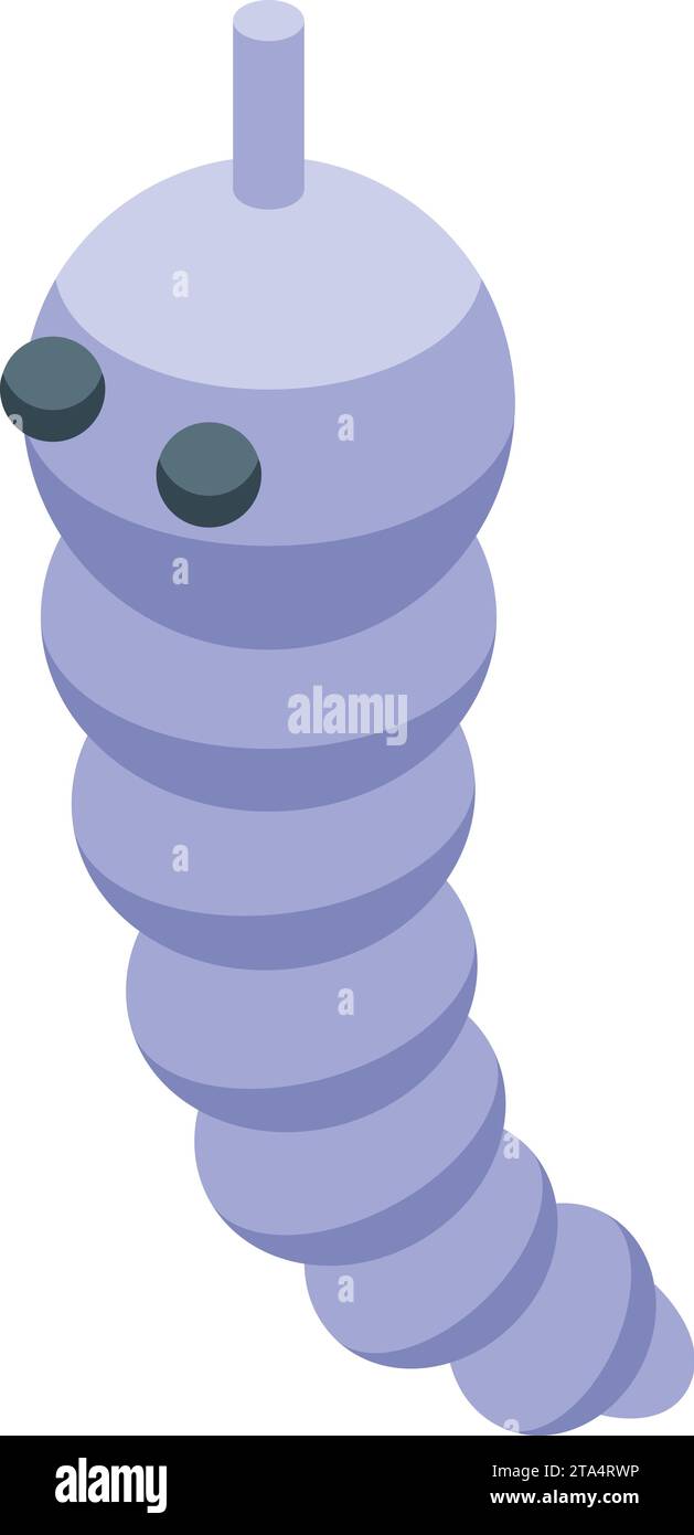 White worm cocoon icon isometric vector. Animal caterpillar. Moth bug ...