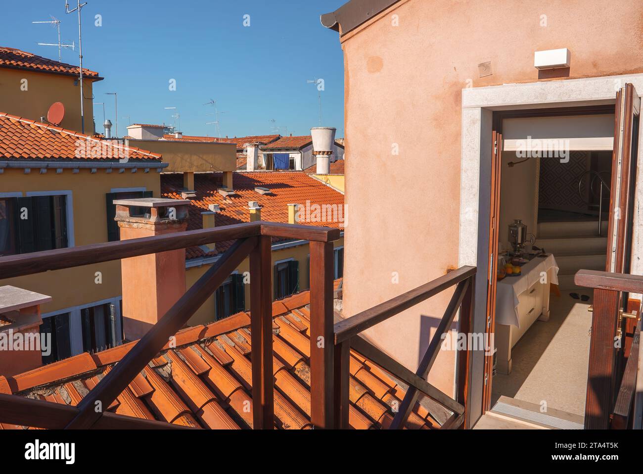 Venice Luxury Apartment Balcony with Serene Rooftop View and Cityscape ...