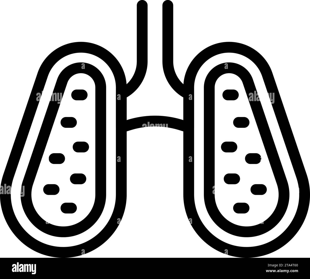 Bad lungs icon outline vector. Bad smoke habit. Adult body break organ ...