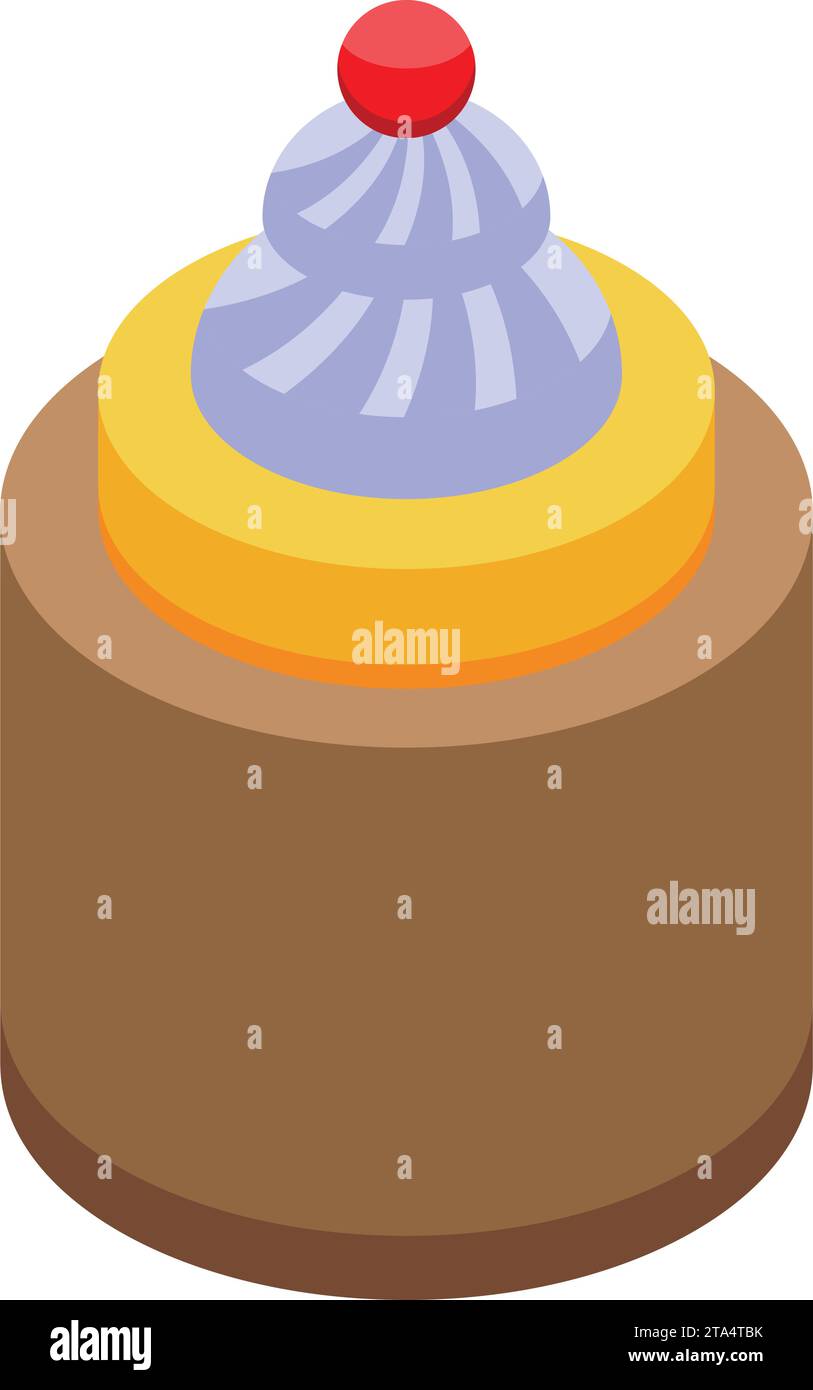 Small pie cake icon isometric vector. Cooking apple food. American pie ...