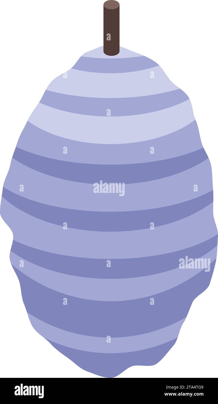 White silk cocoon icon isometric vector. Insect transformation. Bug ...