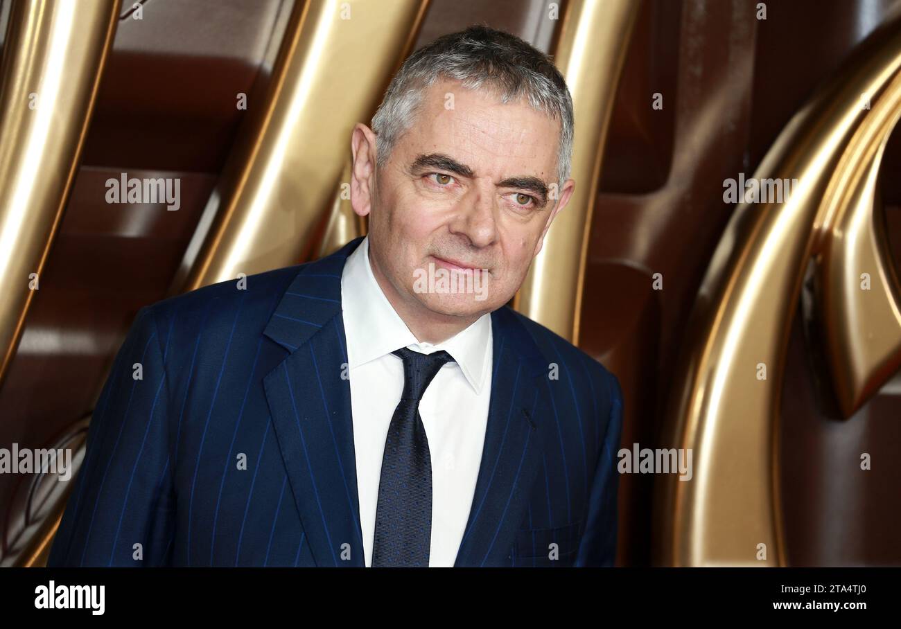 London, UK. 28th Nov, 2023. Rowan Atkinson attends the "Wonka" World ...