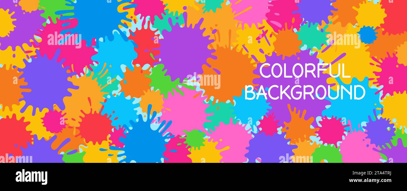 Paint splash colorful background for Holi festive. Bright banner with ...