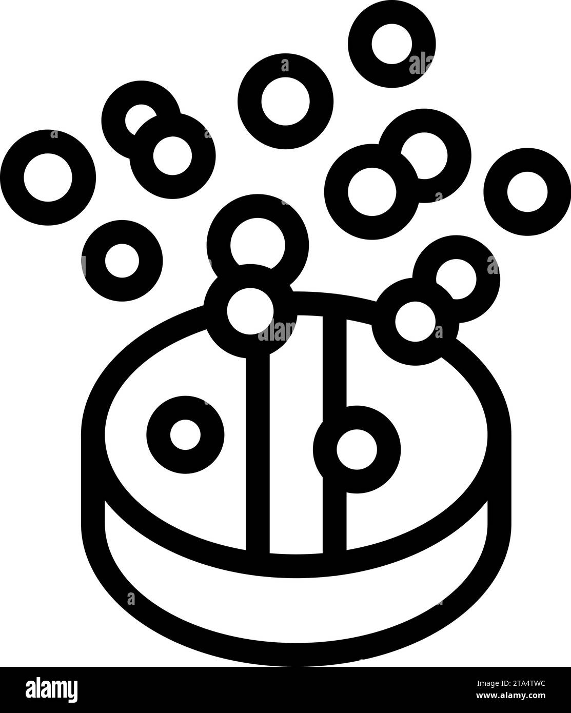 Aspiring tablet icon outline vector. Cup drug vitamin. Dissolve sugar ...