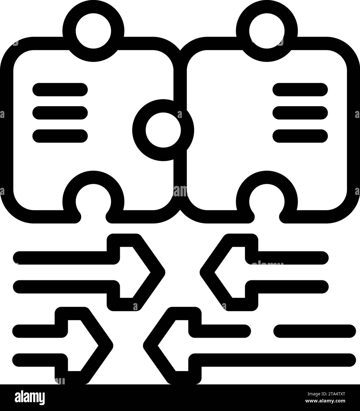 Puzzle impact integrity icon outline vector. Human value balance ...