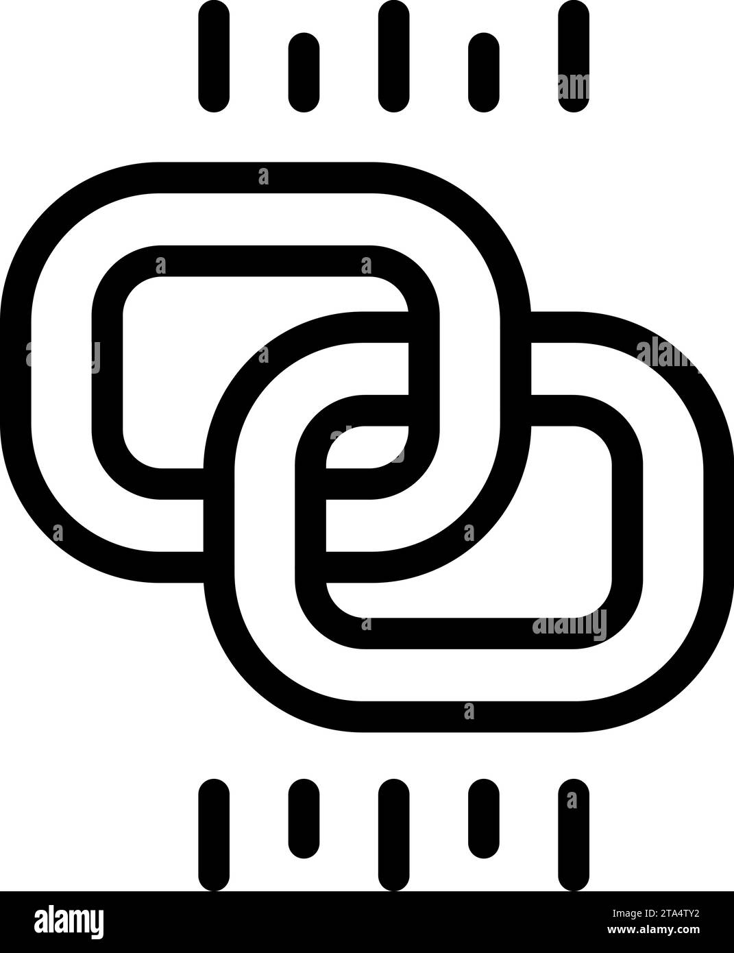 Chain integrity icon outline vector. Value impact core. Balance support ...