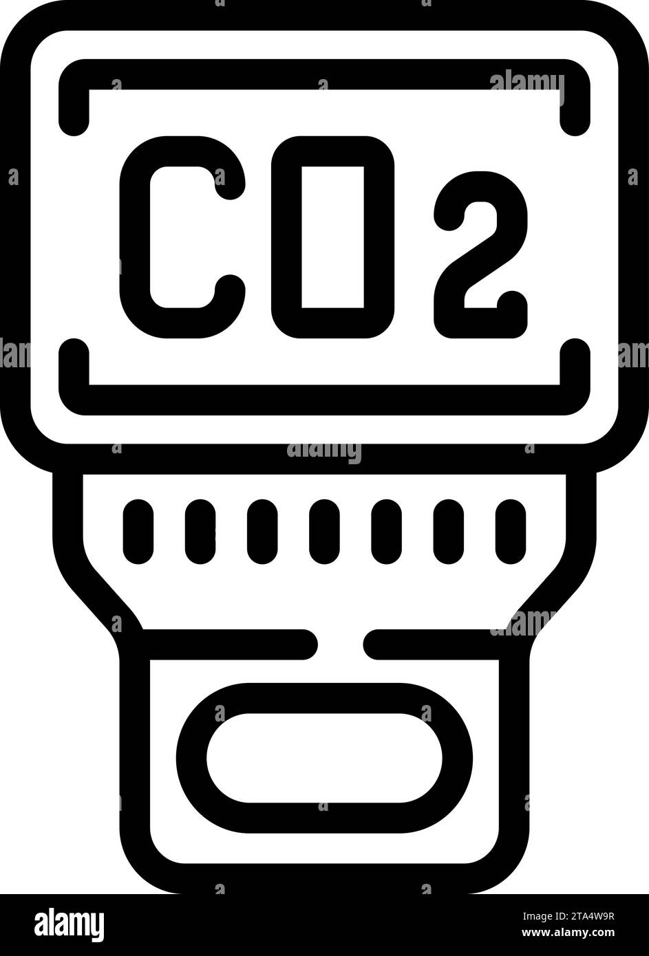 Co2 detector icon outline vector. Gas accident leak. Home digital Stock ...