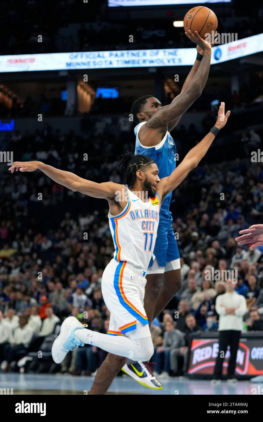 Minnesota Timberwolves guard Shake Milton goes up for a shot as ...