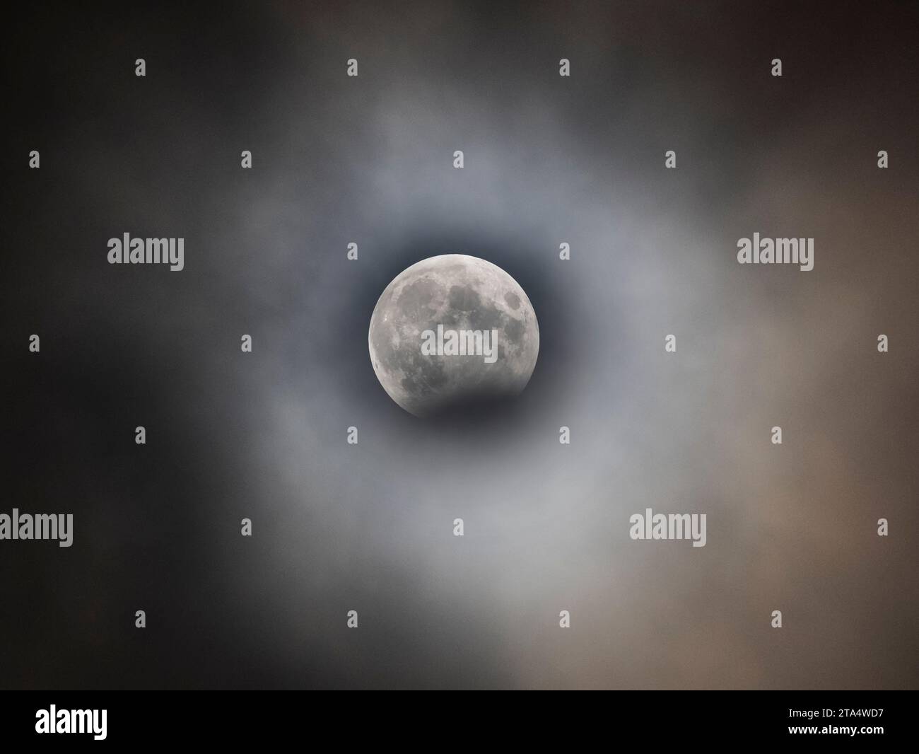 Partial lunar eclipse Stock Photo - Alamy