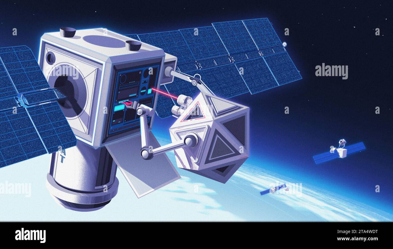 Space drones, conceptual illustration Stock Photo - Alamy