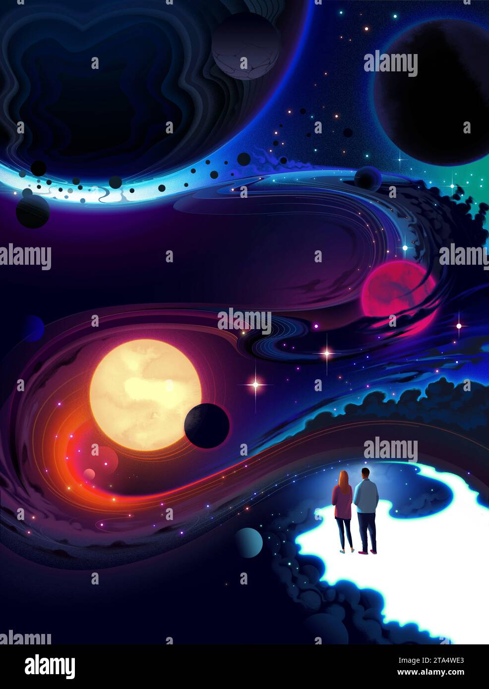 Our place in the universe, conceptual illustration Stock Photo - Alamy