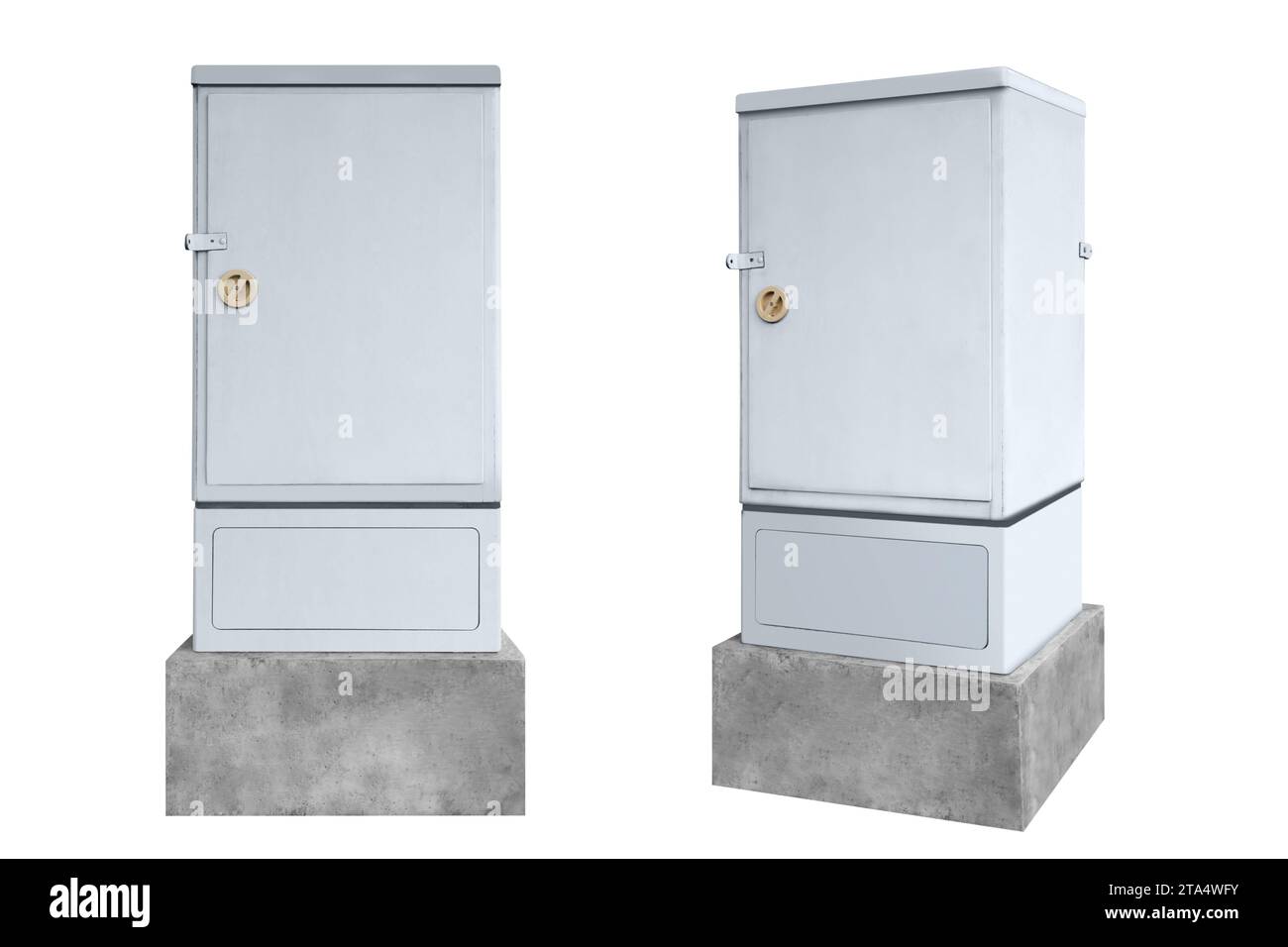 Industrial electrical switch panel box isolated over white background ...