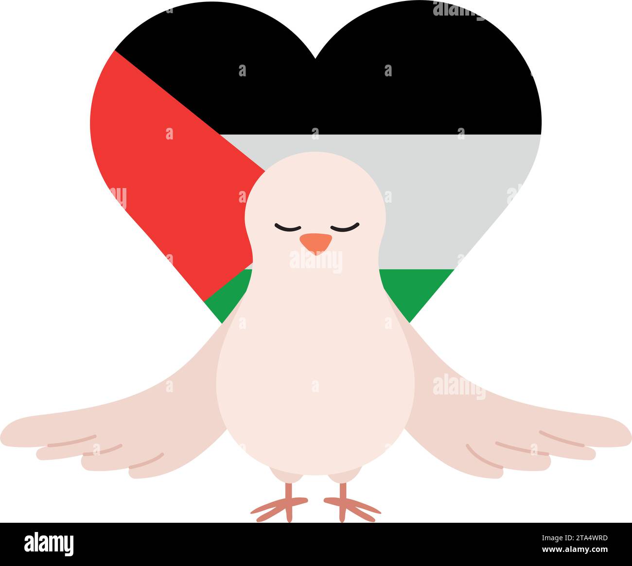 Palestine Peace Dove Flag And Heart Stock Vector Image And Art Alamy