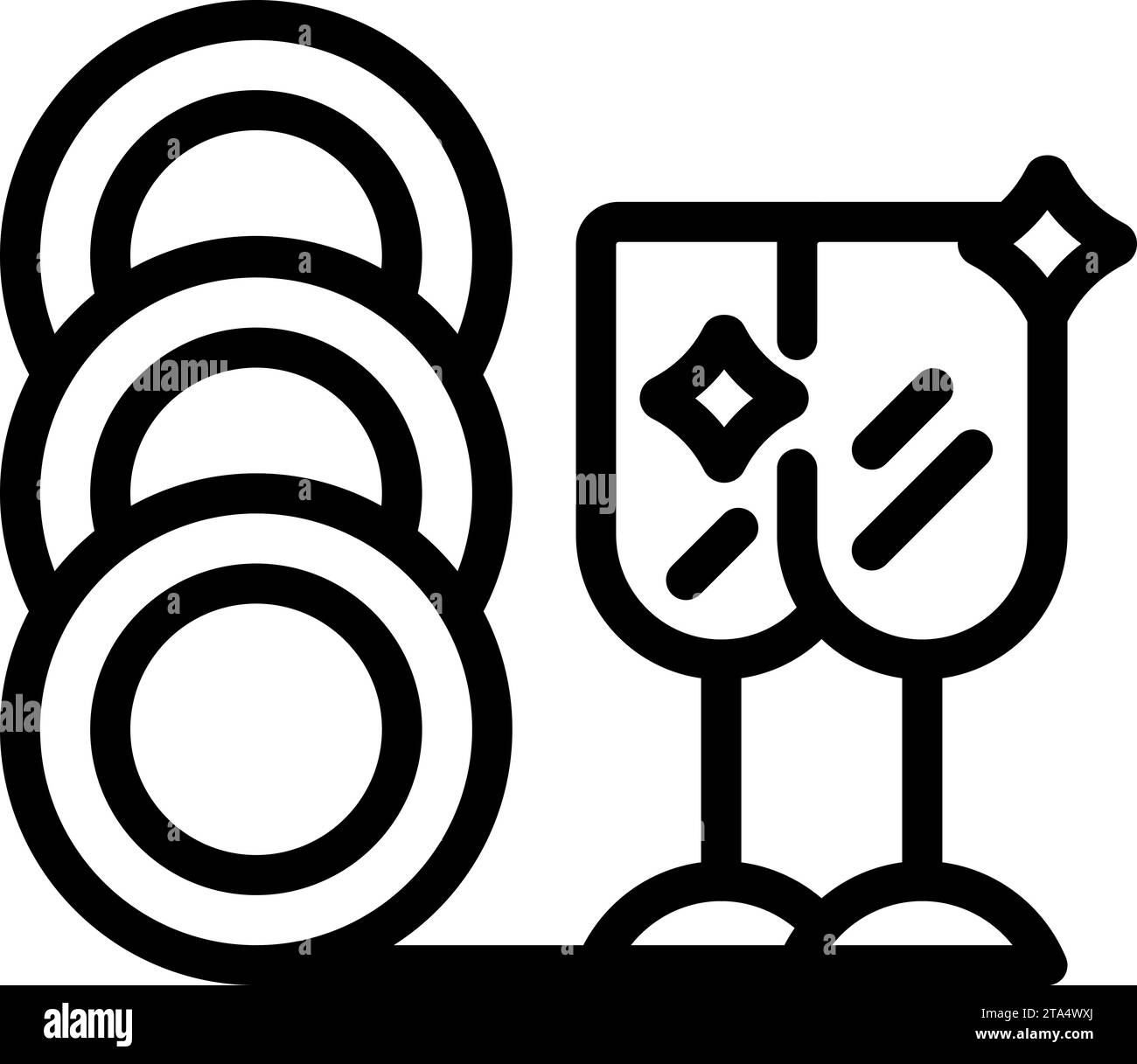 Shining clean dishware icon outline vector. Dishwasher detergent soap ...