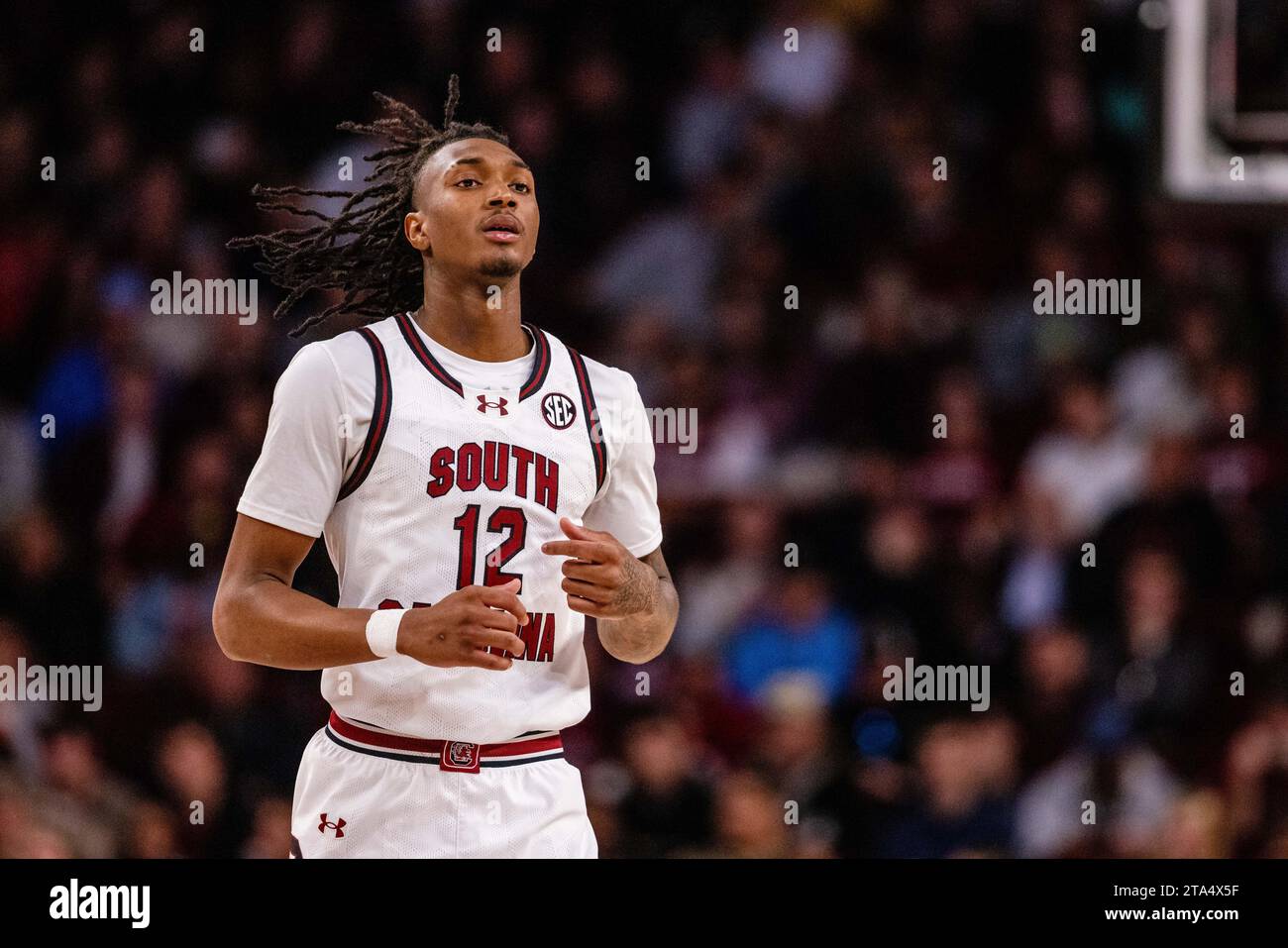 Columbia, SC, USA. 28th Nov, 2023. South Carolina Gamecocks guard ...