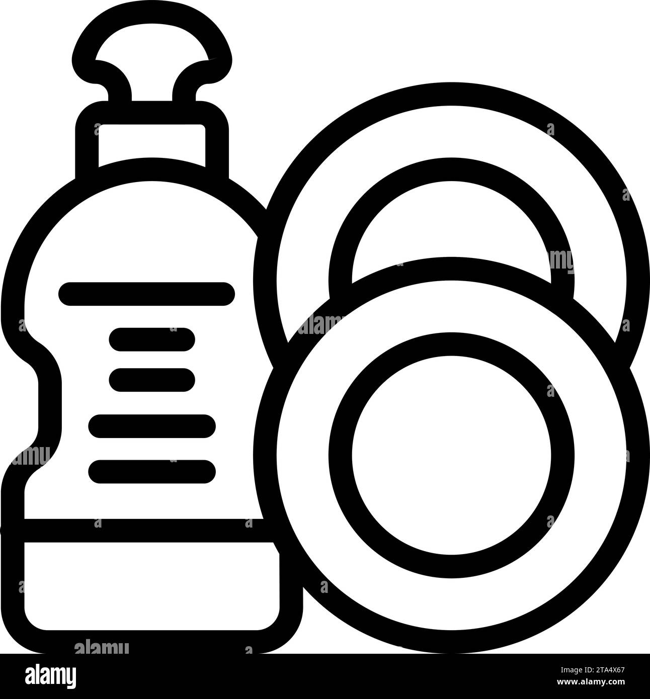 Dishwashing gel icon outline vector. Cleansing substance agent ...